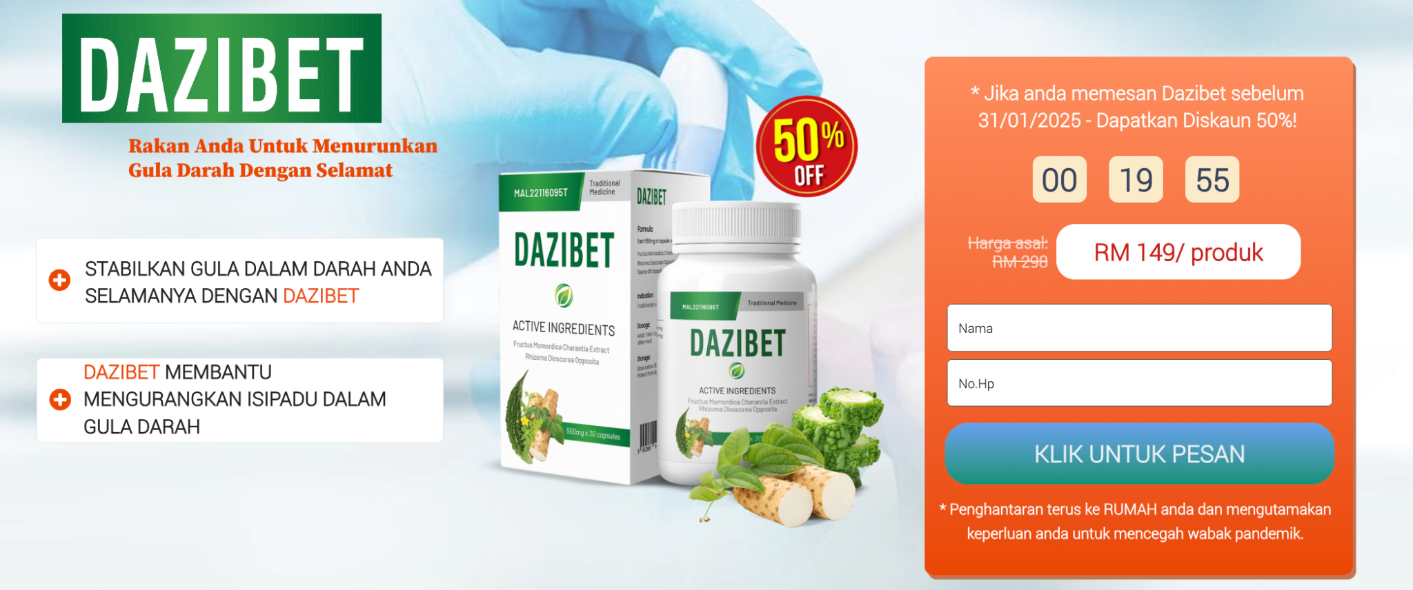 Dazibet – Kapsul untuk Gula Darah Seimbang & Tenaga Berkekalan!